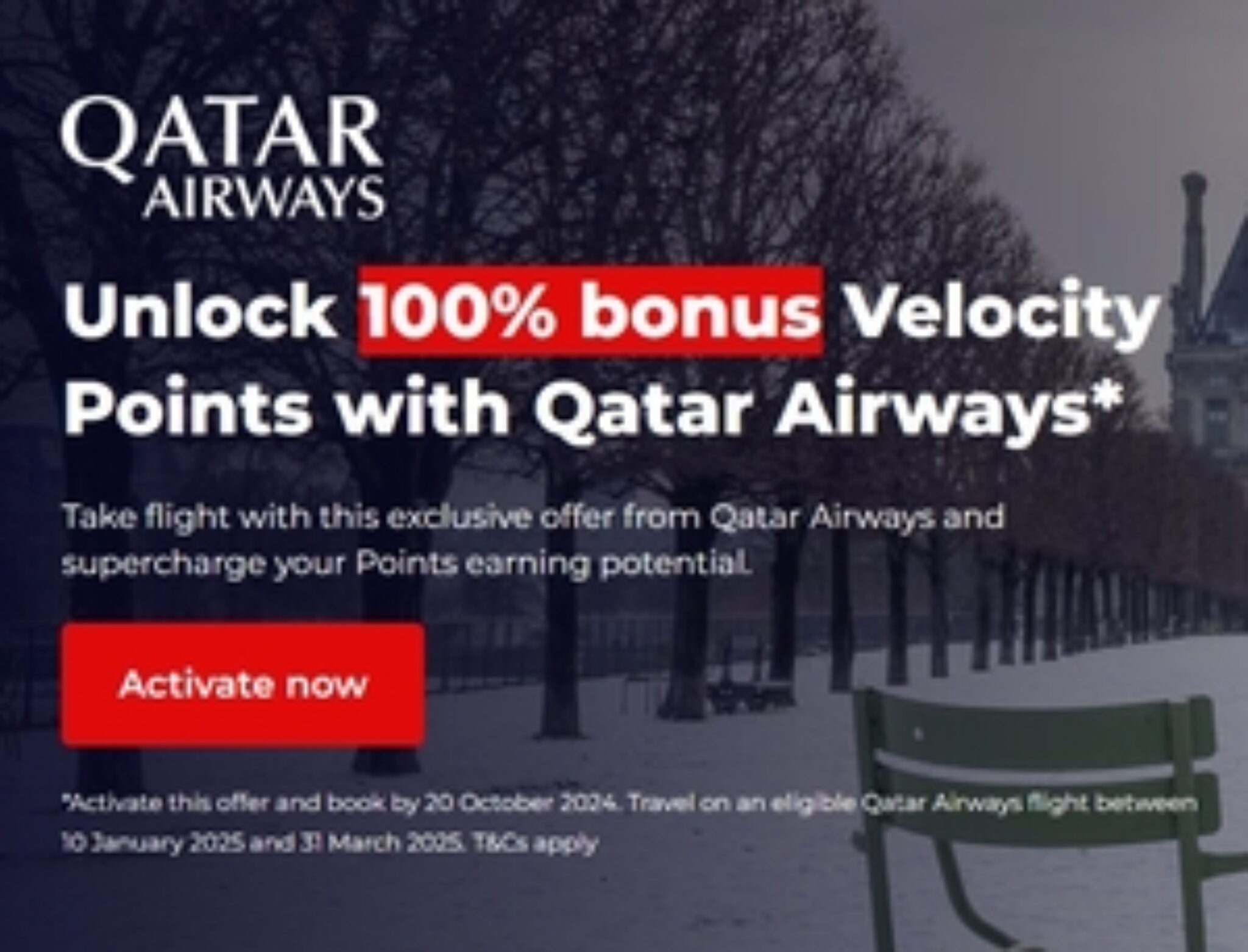100% Bonus Velocity Points with Qatar Airways @ Velocity Frequent Flyer ...