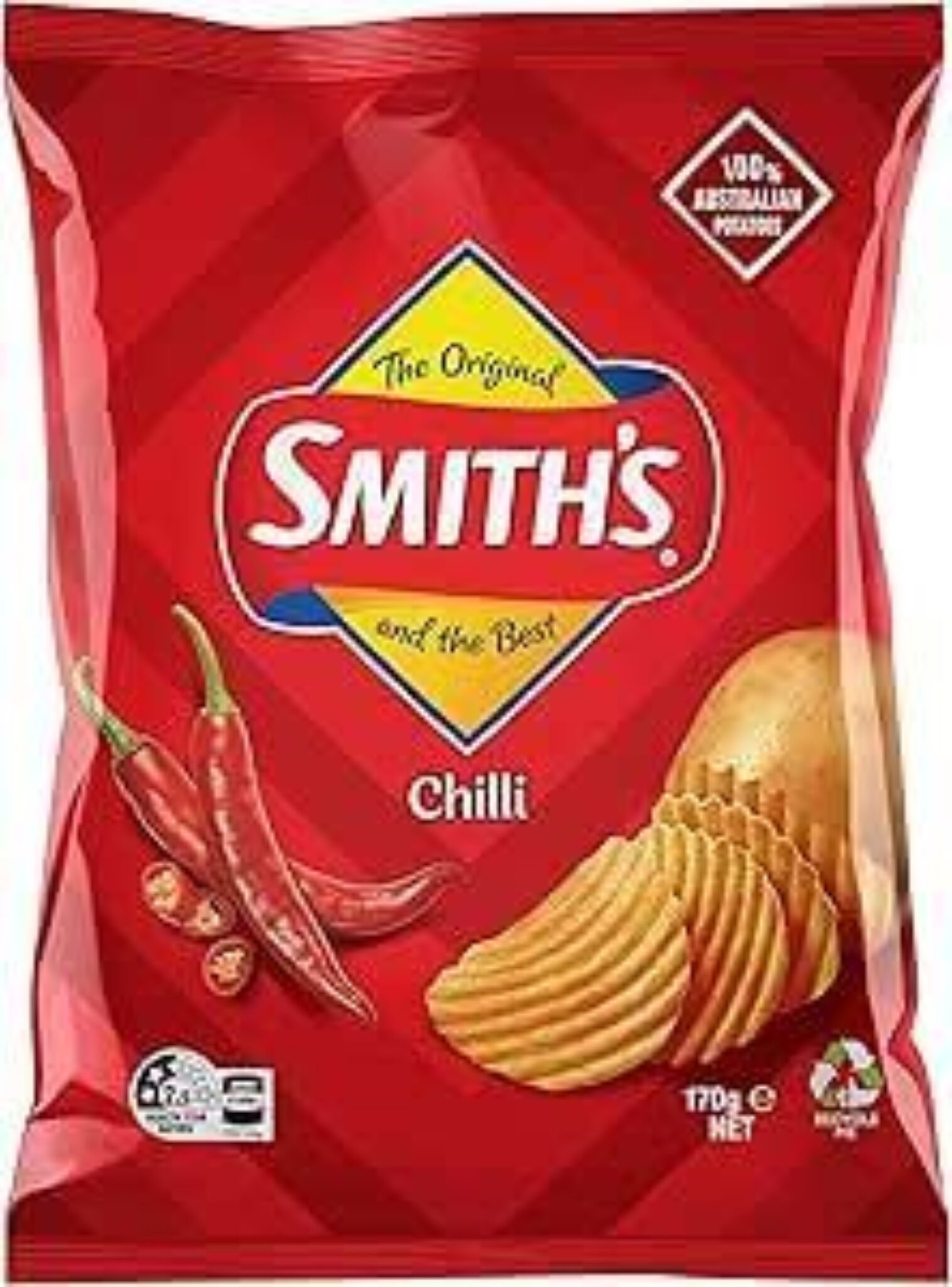[Prime] Smith’s Chilli Crinkle Cut Potato Chips 170g $2.04 ($1.84 Sub ...