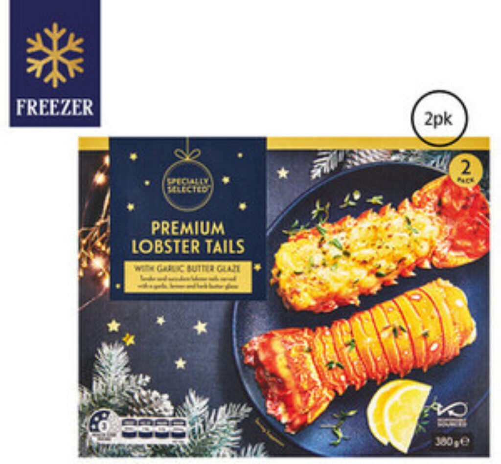 ALDI Premium Lobster Tails with Garlic Butter Glaze 2pk/380g $34.99 ...