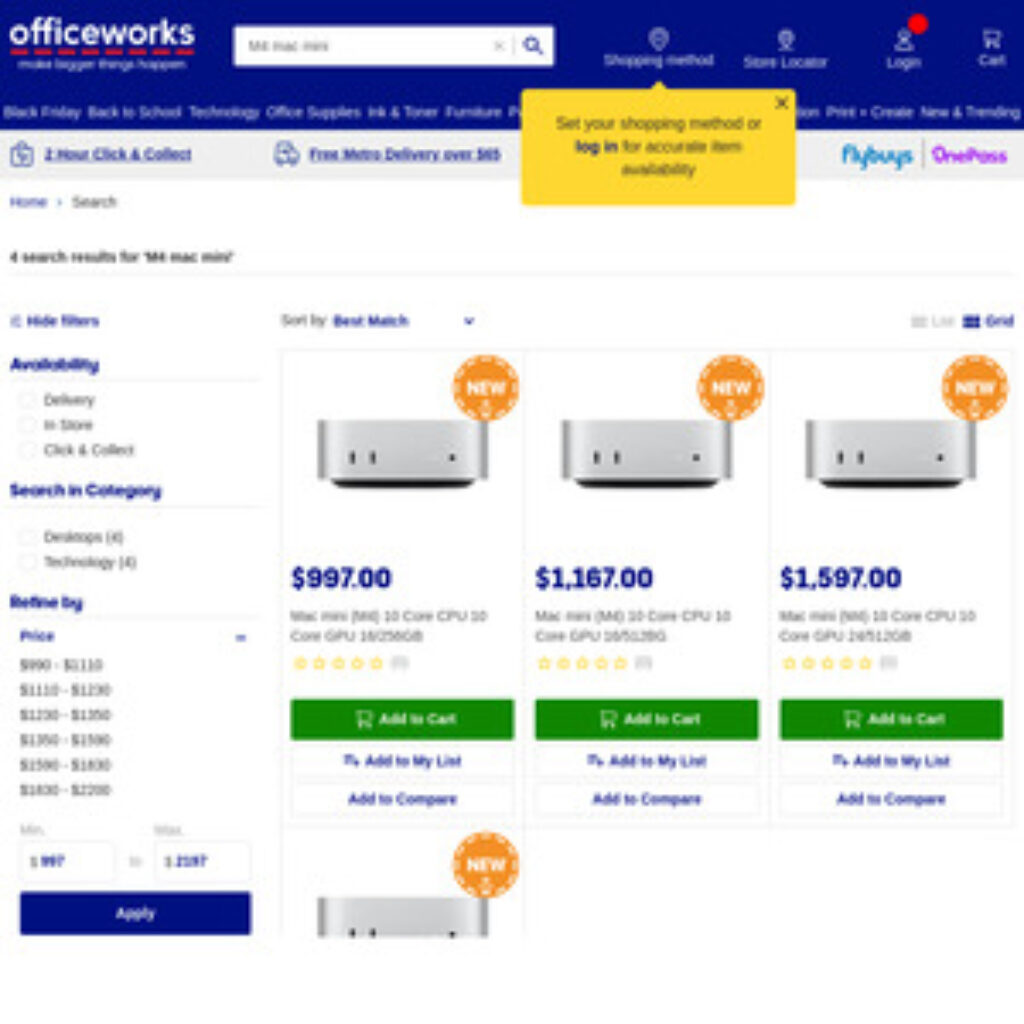 10% off Apple M4 & M4 Pro Mac Mini @ Officeworks – Dollaroo