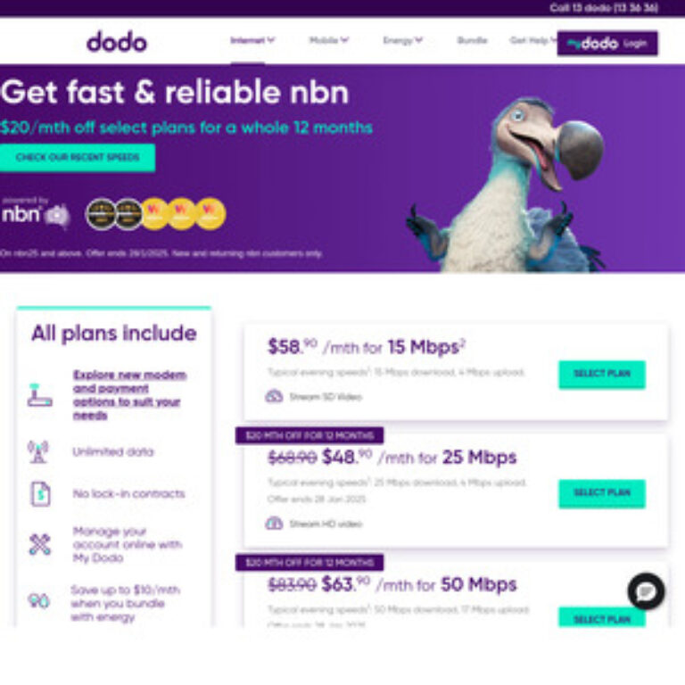 nbn 25/5Mbps $48.90/Month for 12 Months ($68.90/Month Ongoing) @ Dodo ...