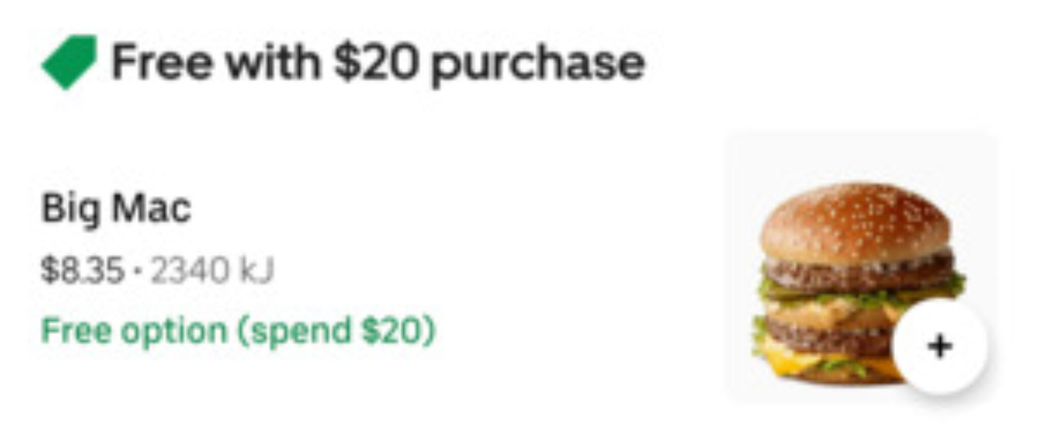 [Uber One] A Free Big Mac & Free Delivery with a McDonald’s Order Over $20 @ Uber Eats – Dollaroo