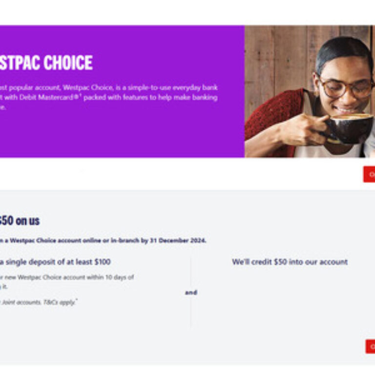 Open a Westpac Choice Account – Get $50 Cashback after a Single $100 ...
