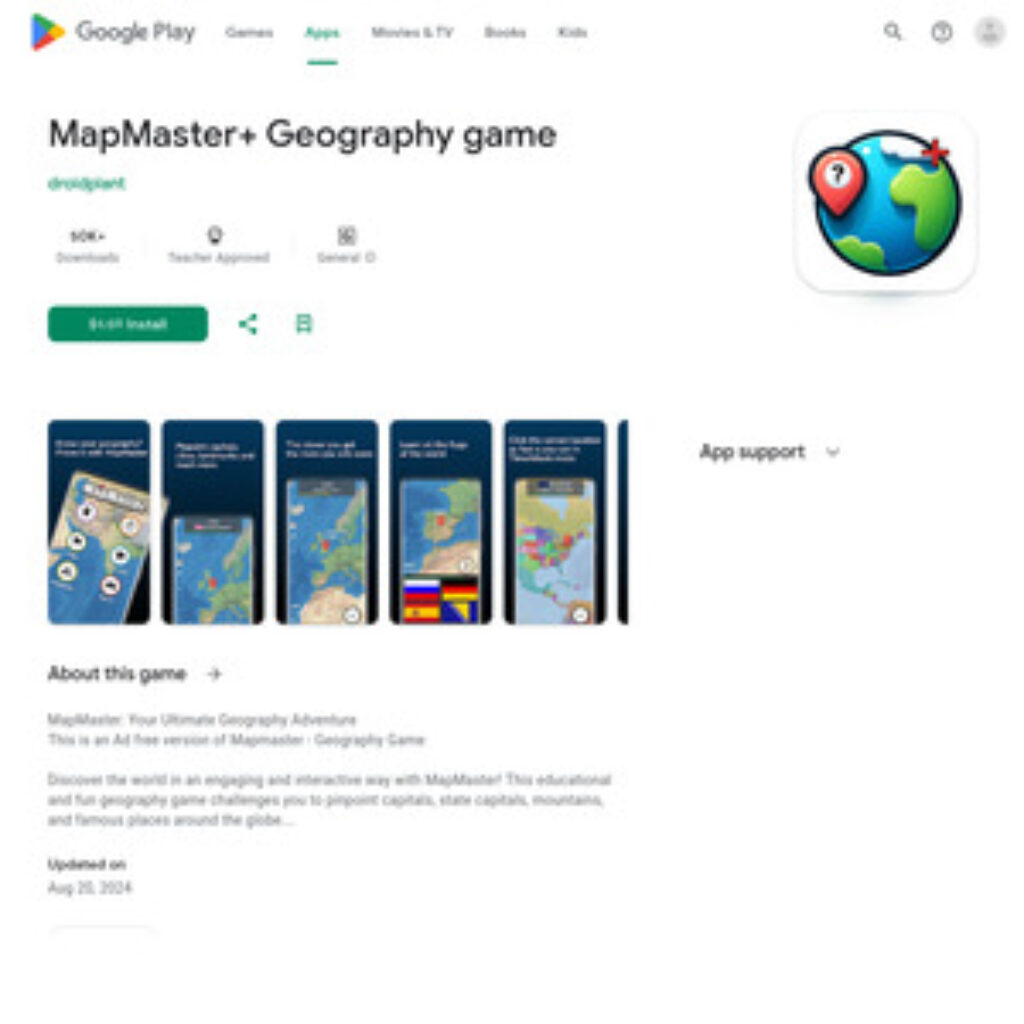 [Android] MapMaster+ Geography game (was $1.59) – Free @ Google Play Store – Dollaroo
