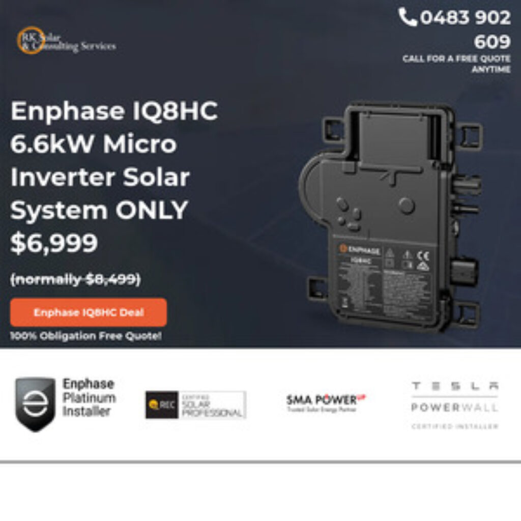 Enphase IQ8HC 6.6kW Micro Inverter Solar System $6,999 Installed @ RK ...