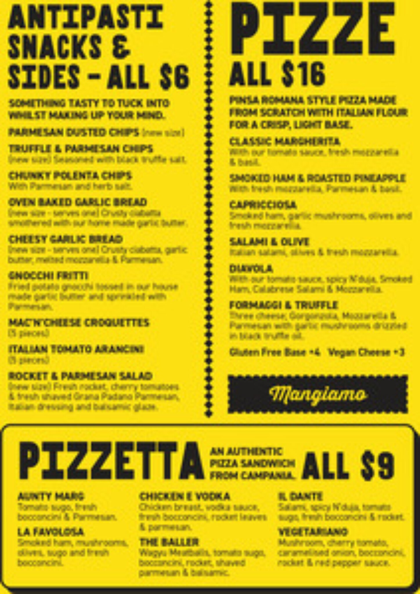 [VIC] All Pastas $12, All Pizzes $16, All Sides $6, Birra & Vino $6 ...
