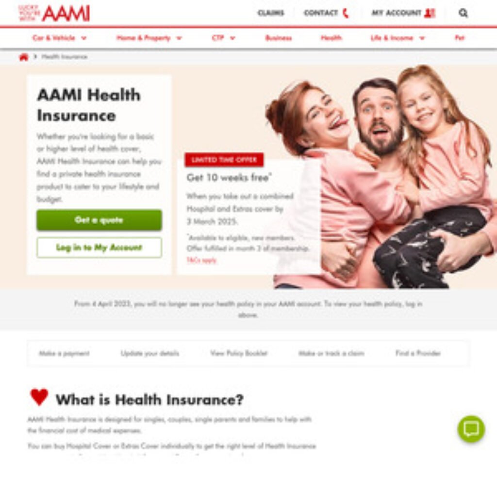 AAMI Private Health Insurance 10 Weeks Free if you take Hospital ...